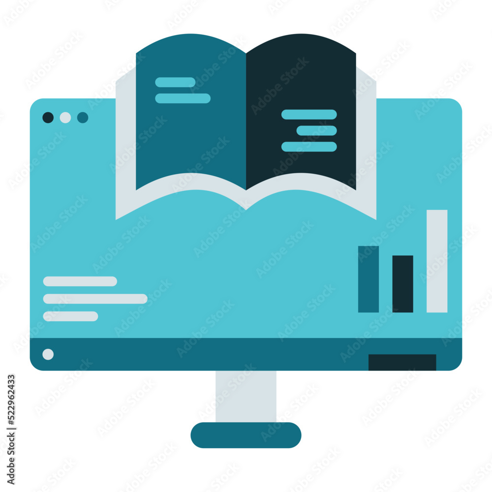 financial book and computer icon on transparent background Stock Vector ...