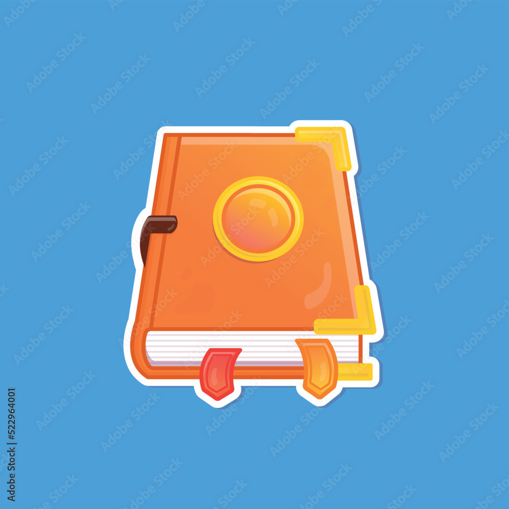 Cartoon magic book in vector illustration. Isolated object vector. Flat ...