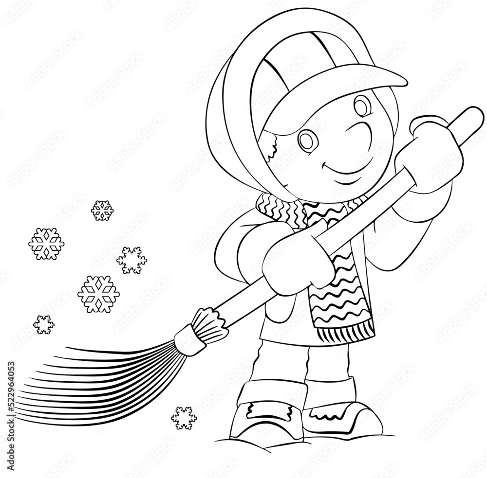 Cartoon boy for coloring page. Stock Vector | Adobe Stock