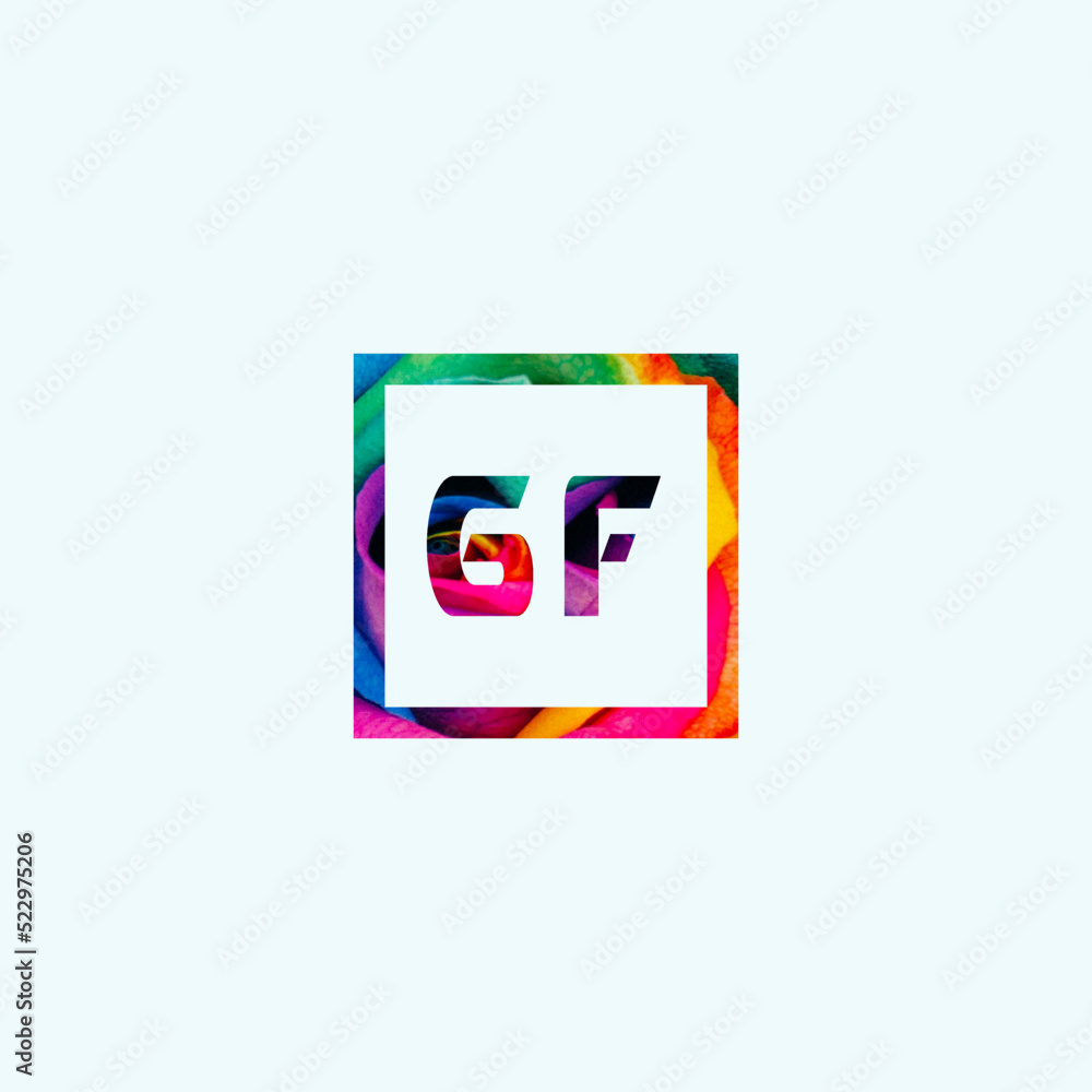 Letters GF joint logo font icon creative symbol monogram colorful ...