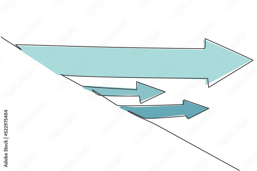 Continuous one line drawing of keep positive moving forward arrows ...