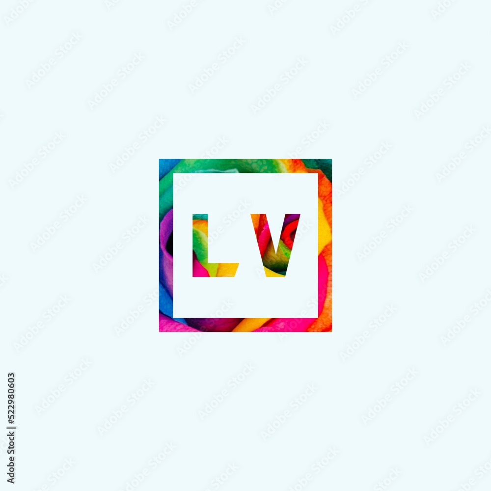 Letters LV joint logo font icon creative symbol monogram colorful ...