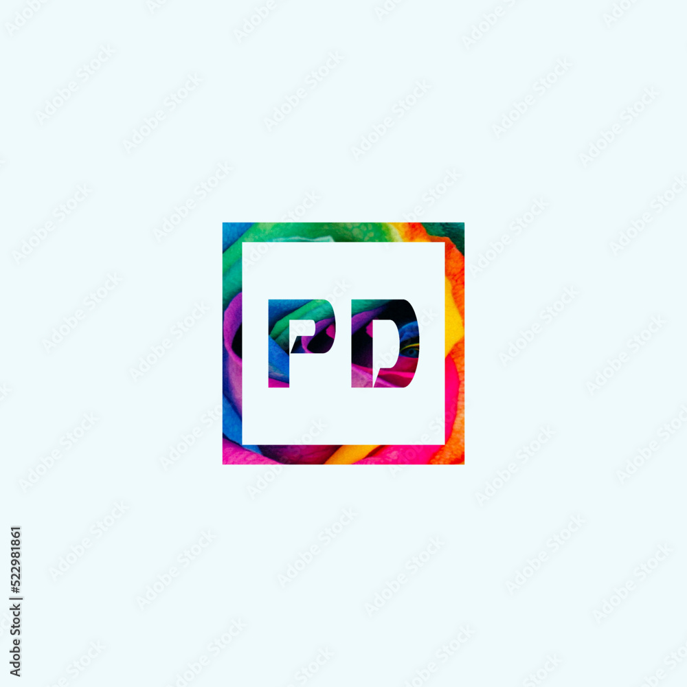 Letters PD joint logo font icon creative symbol monogram colorful ...