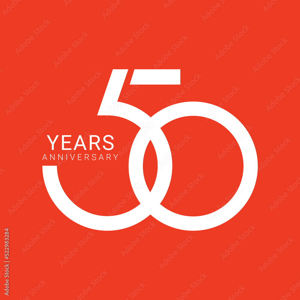 50th, 50 Years Anniversary Logo, Golden Color, Vector Template Design ...