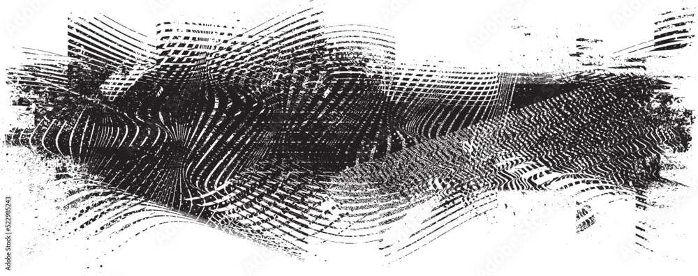 Glitch distorted geometric shape . Noise destroyed logo . Trendy defect ...