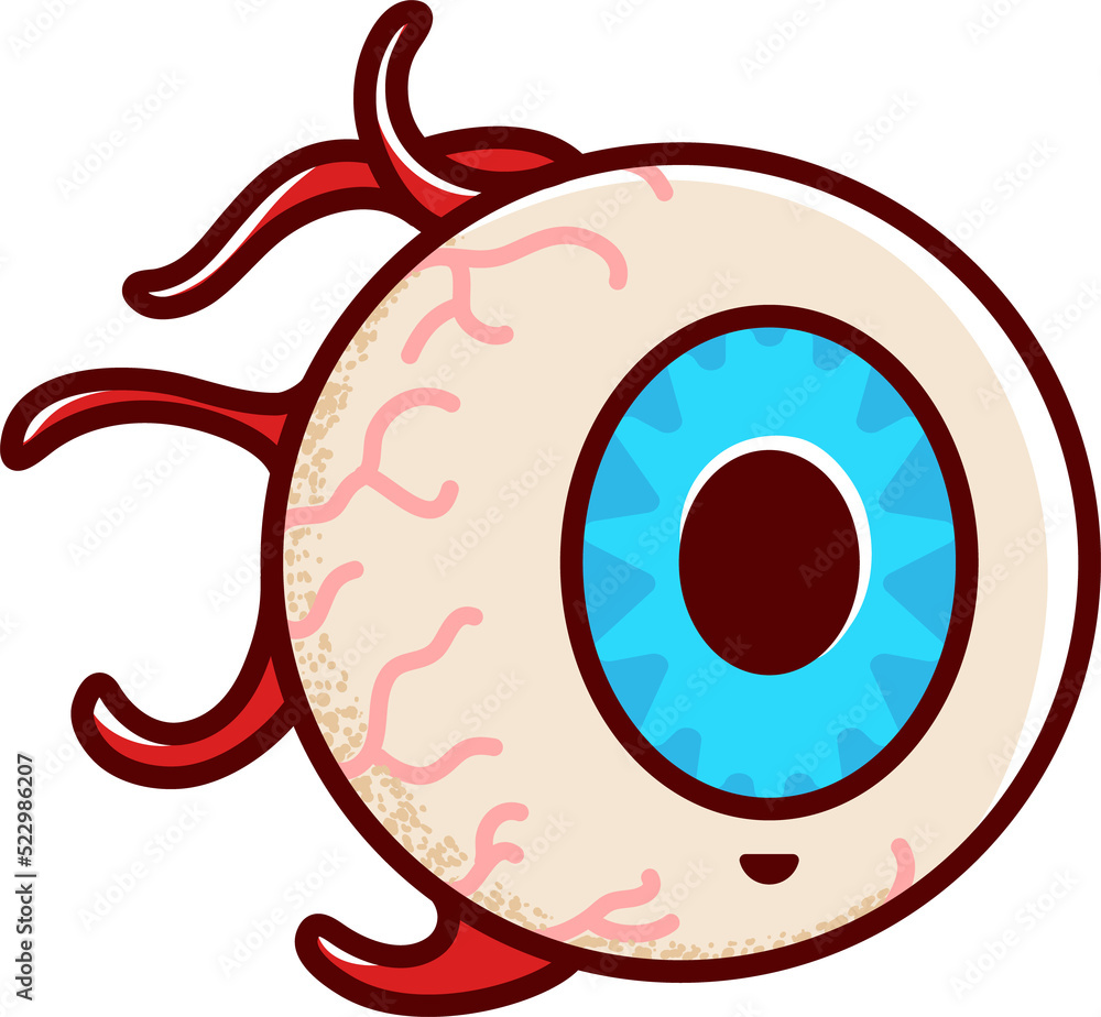 Cartoon eyeball with muscles, human body organ Stock Illustration ...