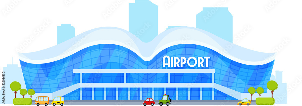 Airport terminal building public skyline port icon Stock Illustration ...
