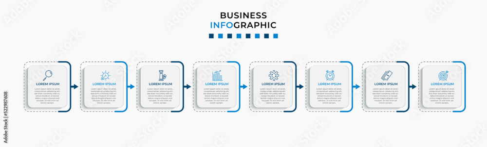 Vector Infographic design business template with icons and 8 options or ...