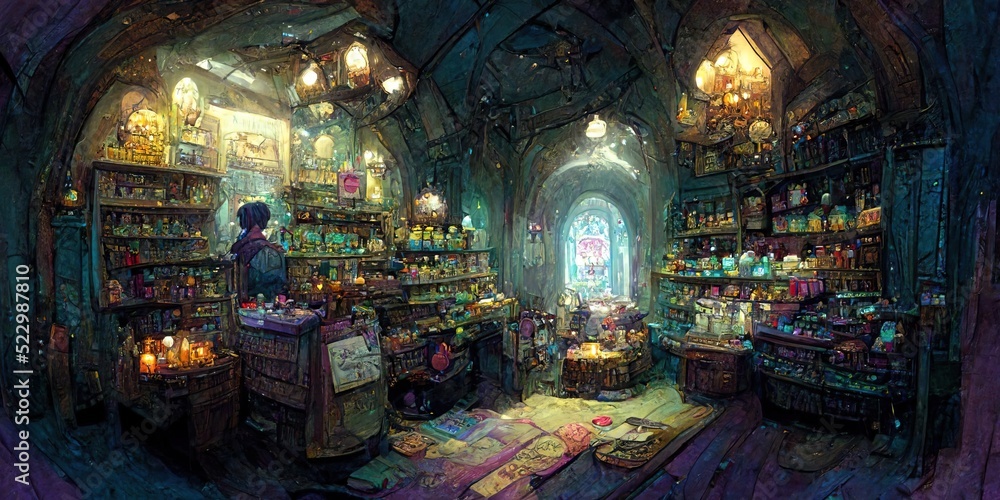 magic shop. Generative AI Technology Stock-Illustration | Adobe Stock