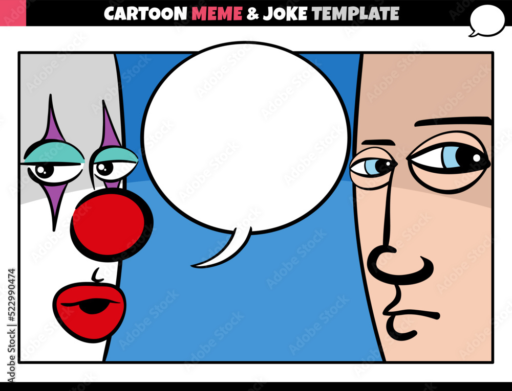 cartoon meme template with clown and man Stock Vector | Adobe Stock