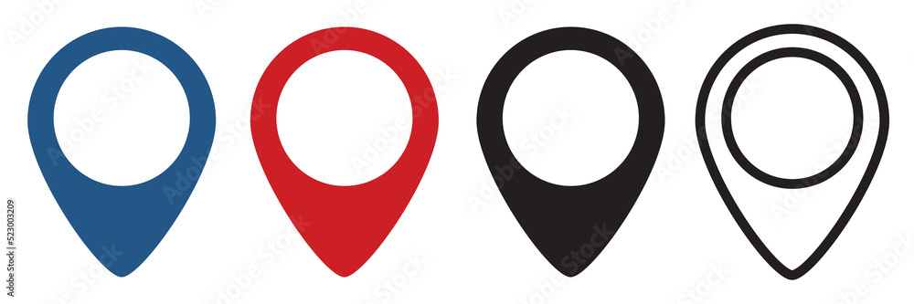 Map pointer icons, Vector illustration, Location icons, GPS location ...