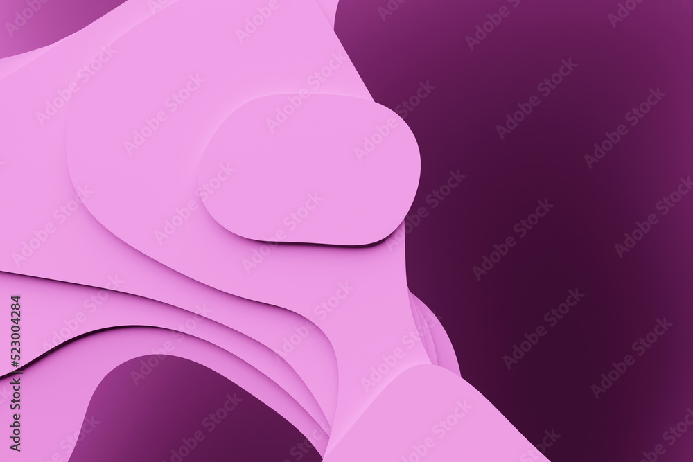 Abstract surface background with various pink lines. 3D rendering Stock ...