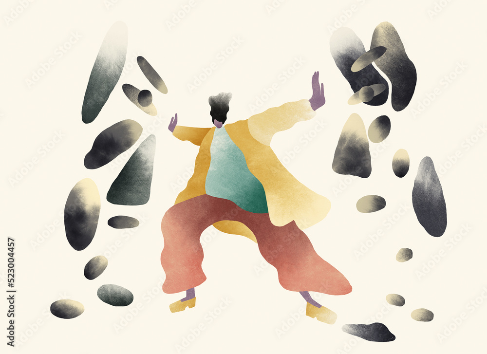 Woman breaking free Stock Illustration | Adobe Stock