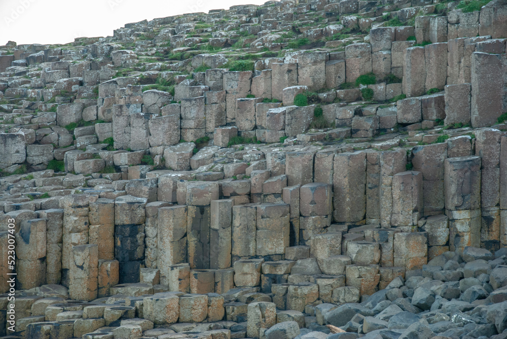 Honeycomb columns of the Giant's Causeway natural wonder located in ...