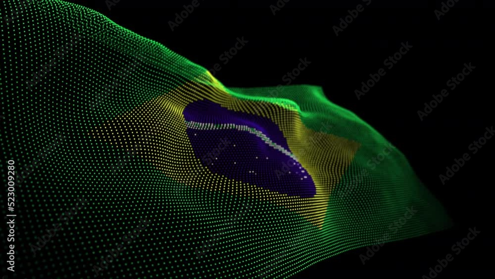 Seamless looping animated digital flag of Brazil overlay rendered of ...