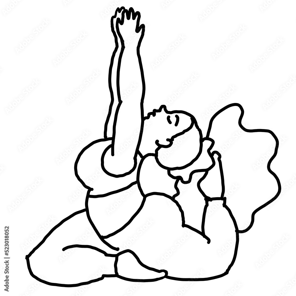 Curvy plus size woman has yoga class and make relaxation pose to be ...