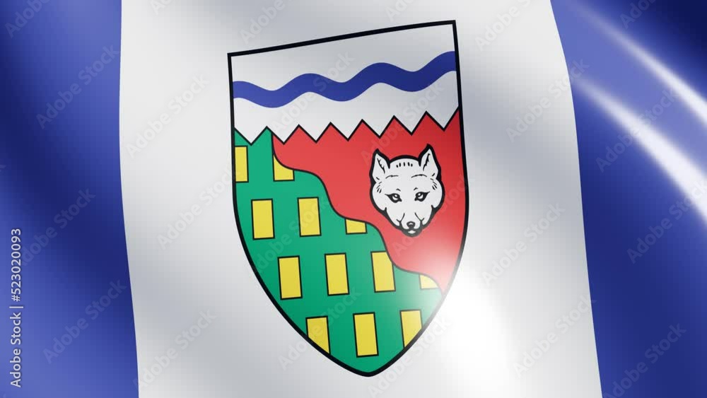 Vidéo Stock Waving flag of Northwest Territories (the province of ...