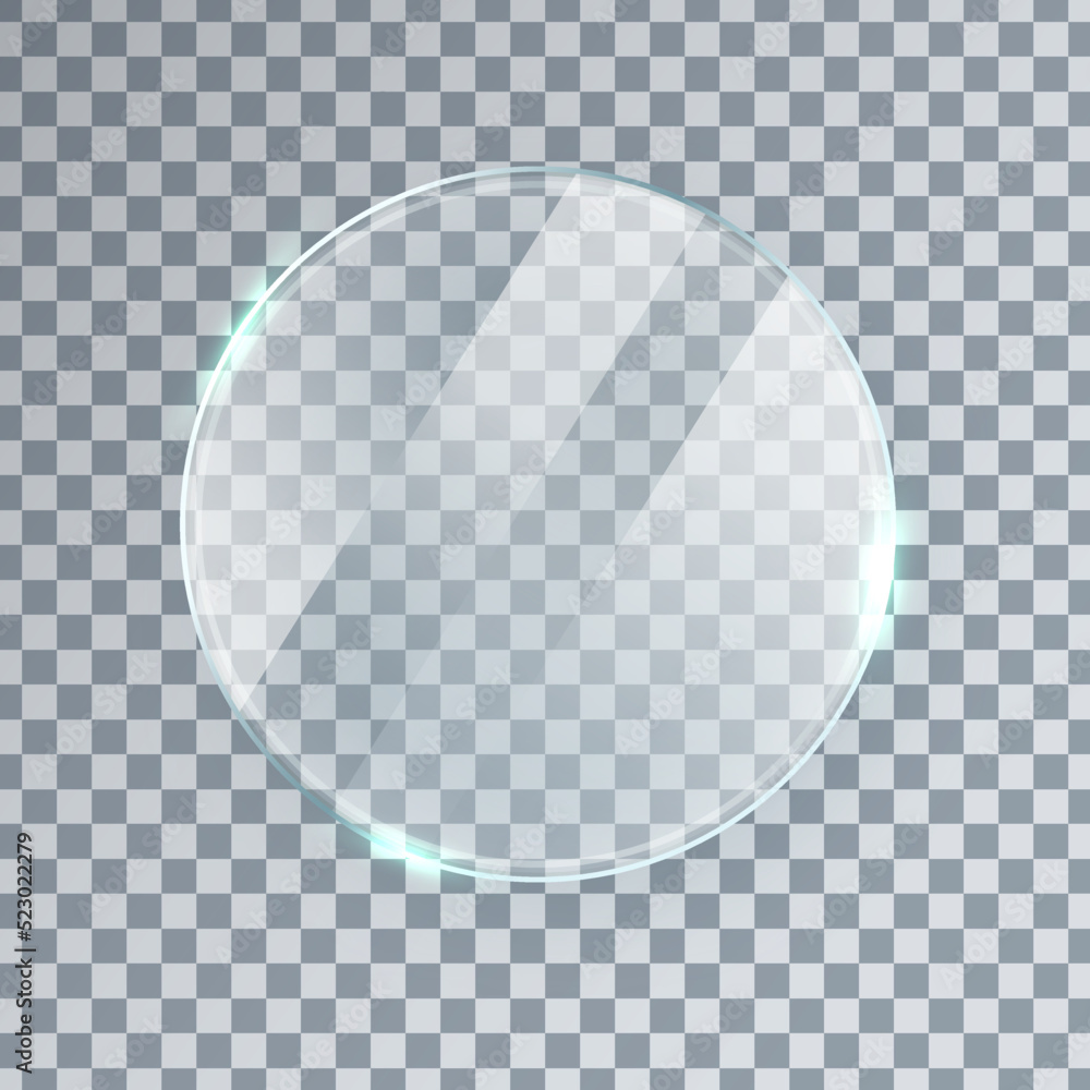 Circle glass texture. Bright mirror panel. Glossy screen effect ...