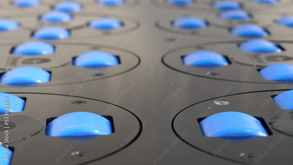 Manufacturing or warehouse environment background, spinning and turning ...