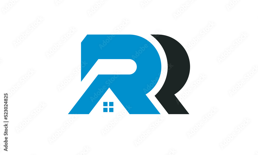 letter RR roof real estate logo vector logo symbol illustration design ...