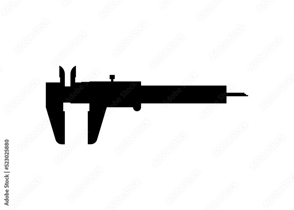 Vernier caliper silhouette black color isolated. Vernier caliper symbol ...
