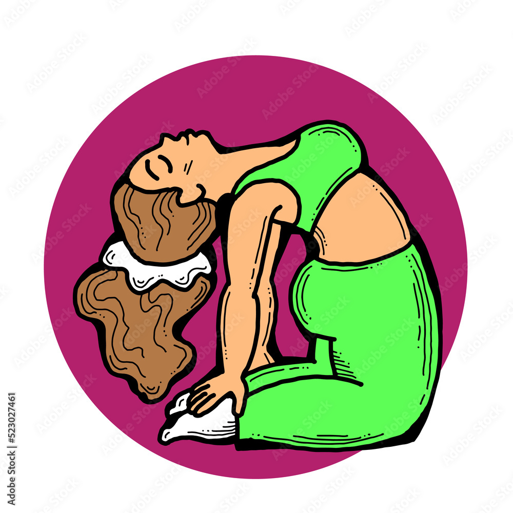 Curvy plus size woman has yoga class and make relaxation pose to be ...