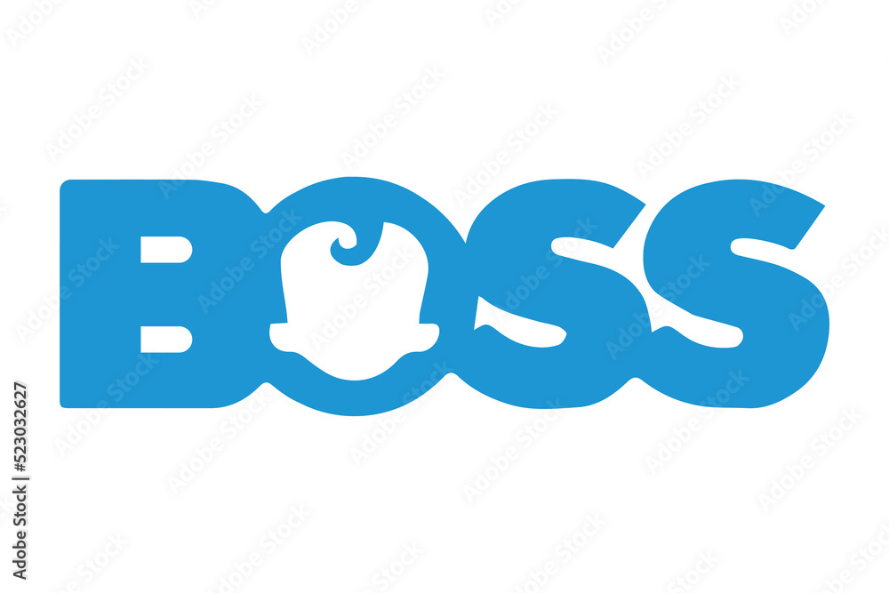 little boss. blue sign. logo and icon. baby. child Stock Vector | Adobe ...
