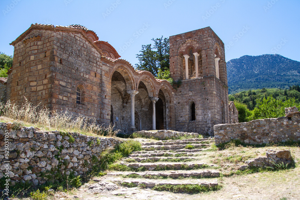 Mistra, Greece, July 20, 2022. The city of Mistra or Mystrás is an ...