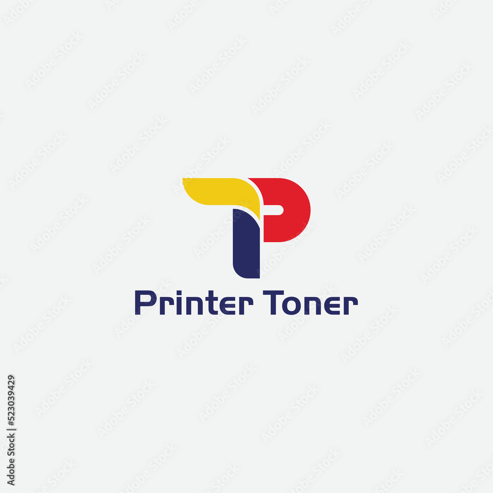 tp letter logo design, printer toner logo design vector element Stock ...