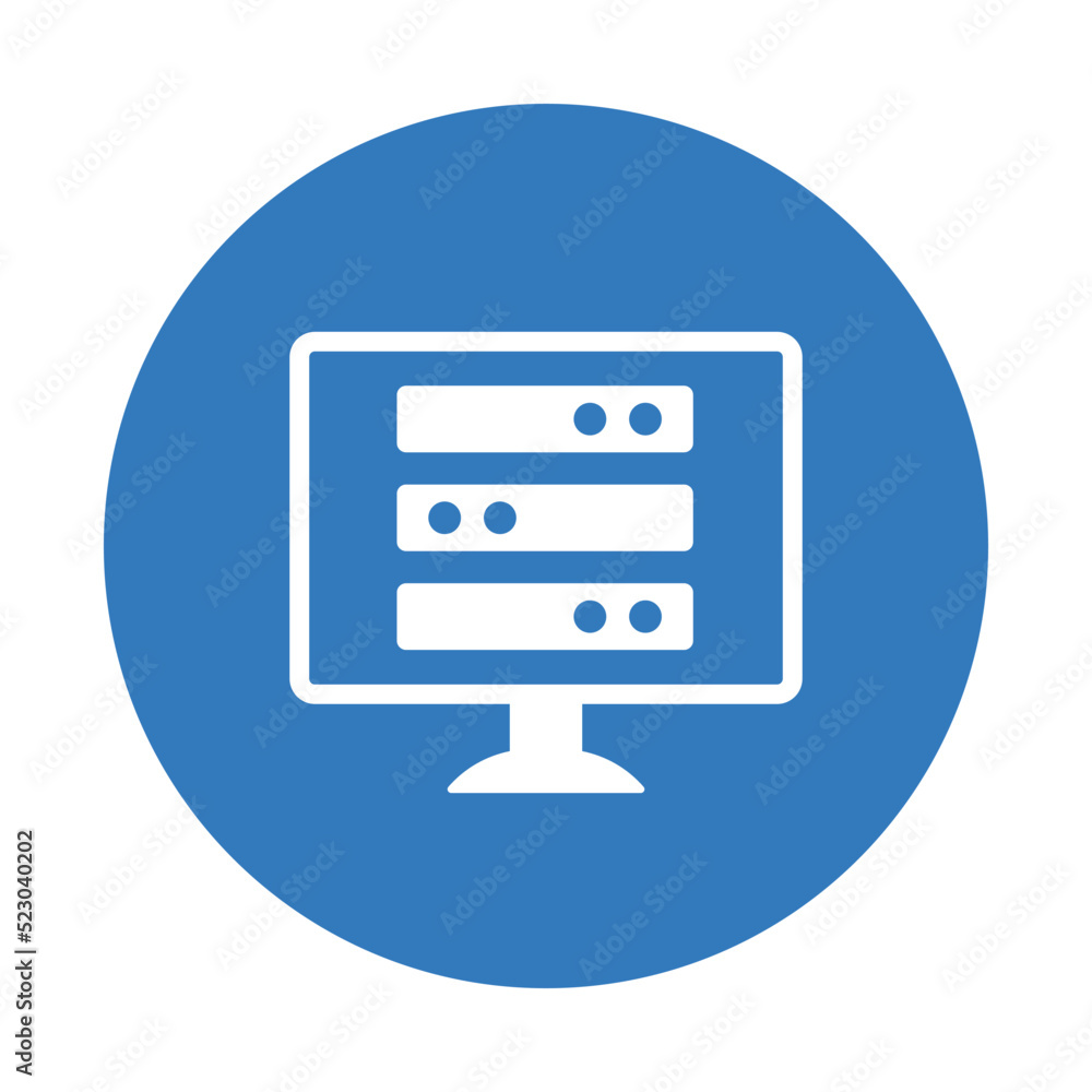 Computer, database, server icon. Blue color design. Stock Vector ...