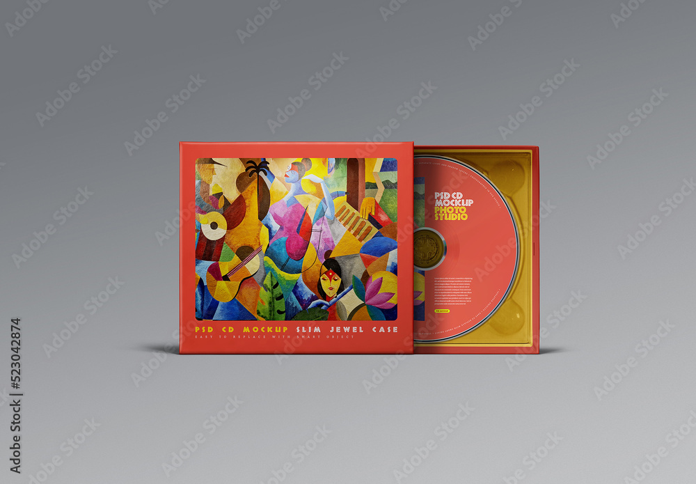 CD Mockup Cardboard Box Jewel Case Stock Template | Adobe Stock