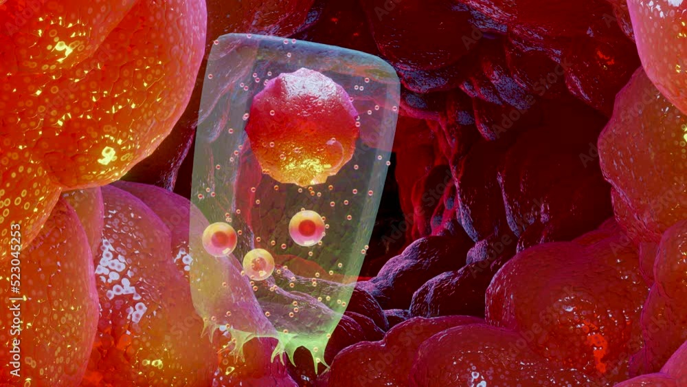 Video Stock Histology of thyroid gland, epithellial cells, follicles ...