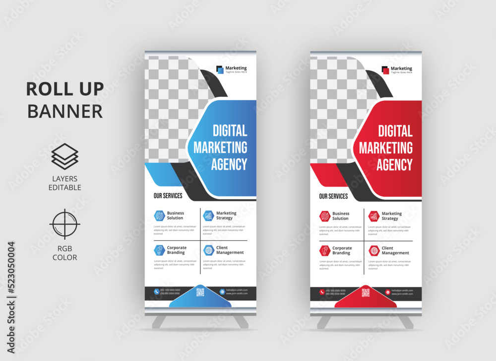 Poster Roll Up Banner Template Layout, Corporate Business Roll Up ...
