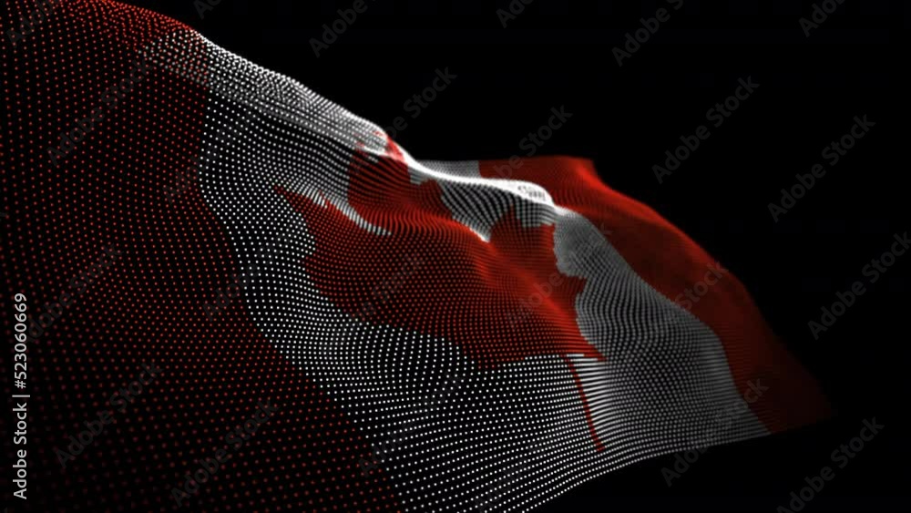 Seamless looping animated digital flag of Canada overlay rendered of ...