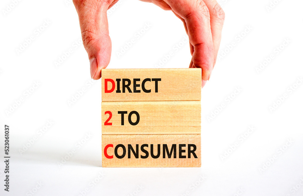 D2C direct to consumer symbol. Concept words D2C direct to consumer on ...