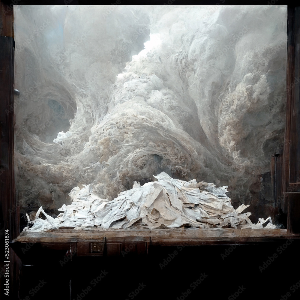 paper storm in the office Stock Illustration | Adobe Stock