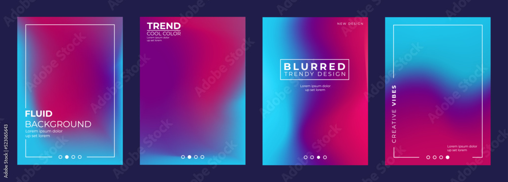 Fluid poster set. Blurred vector background for business. For cover ...