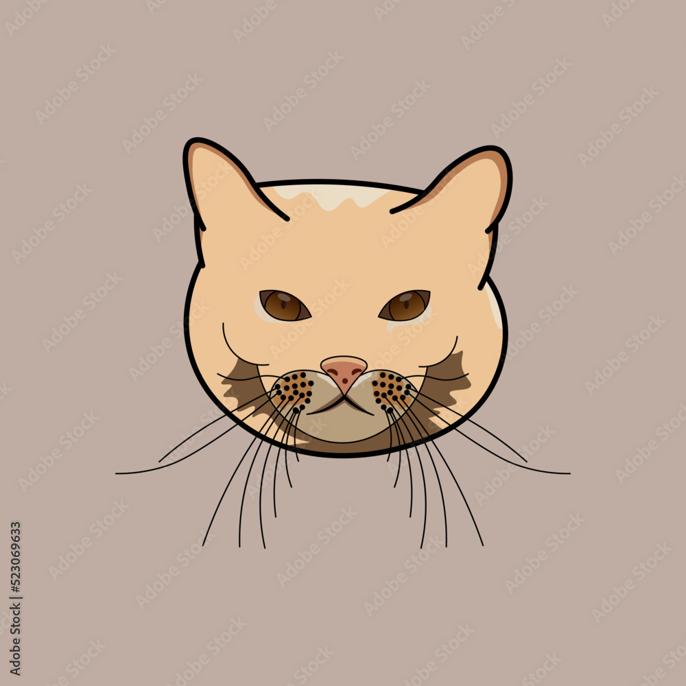 Stockvector Vector illustration of a cat logo cartoon character in a ...
