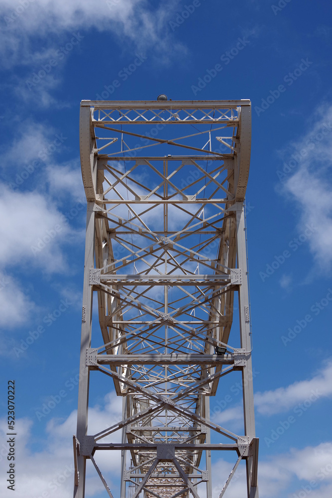 Partial view of a huge steel structure in an old defunct shipyard Stock ...