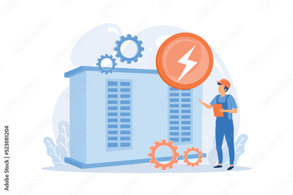 Power station, electrical energy generation, electricity production ...