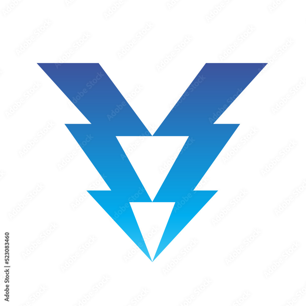 V electrical logo Stock Vector | Adobe Stock