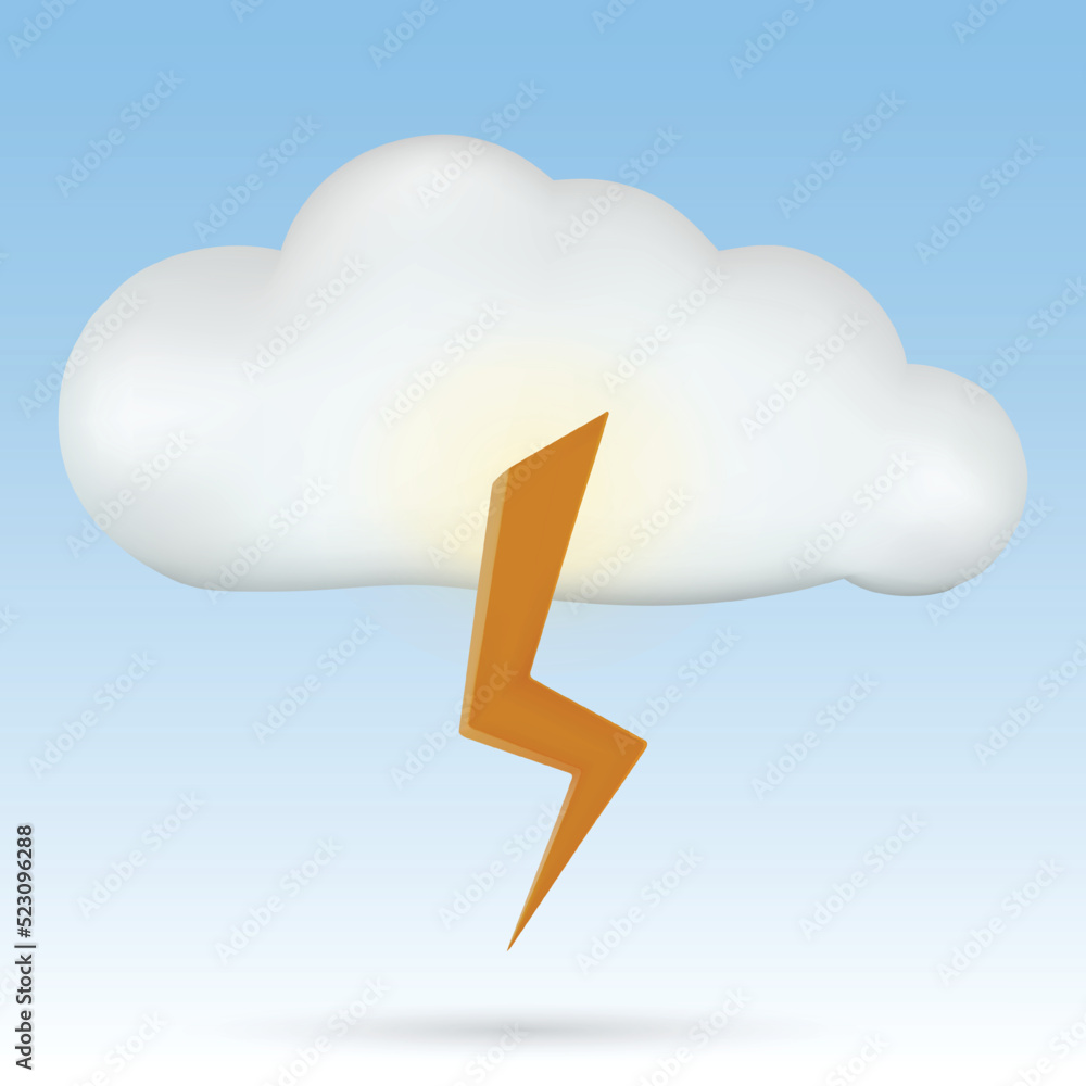 A Cloud and thunderbolt with lightning. Cloud, Thunder, and Bolt ...