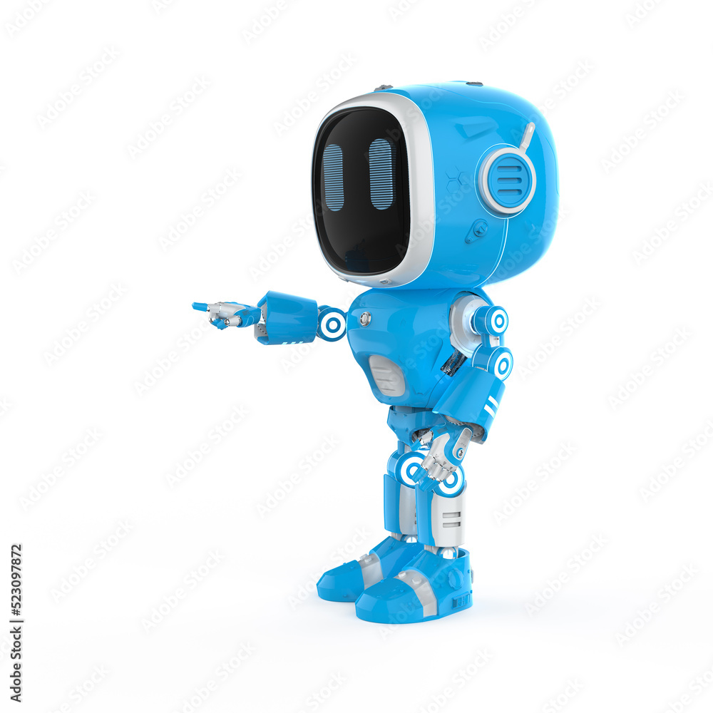 3d rendering cute and small artificial intelligence assistant robot ...
