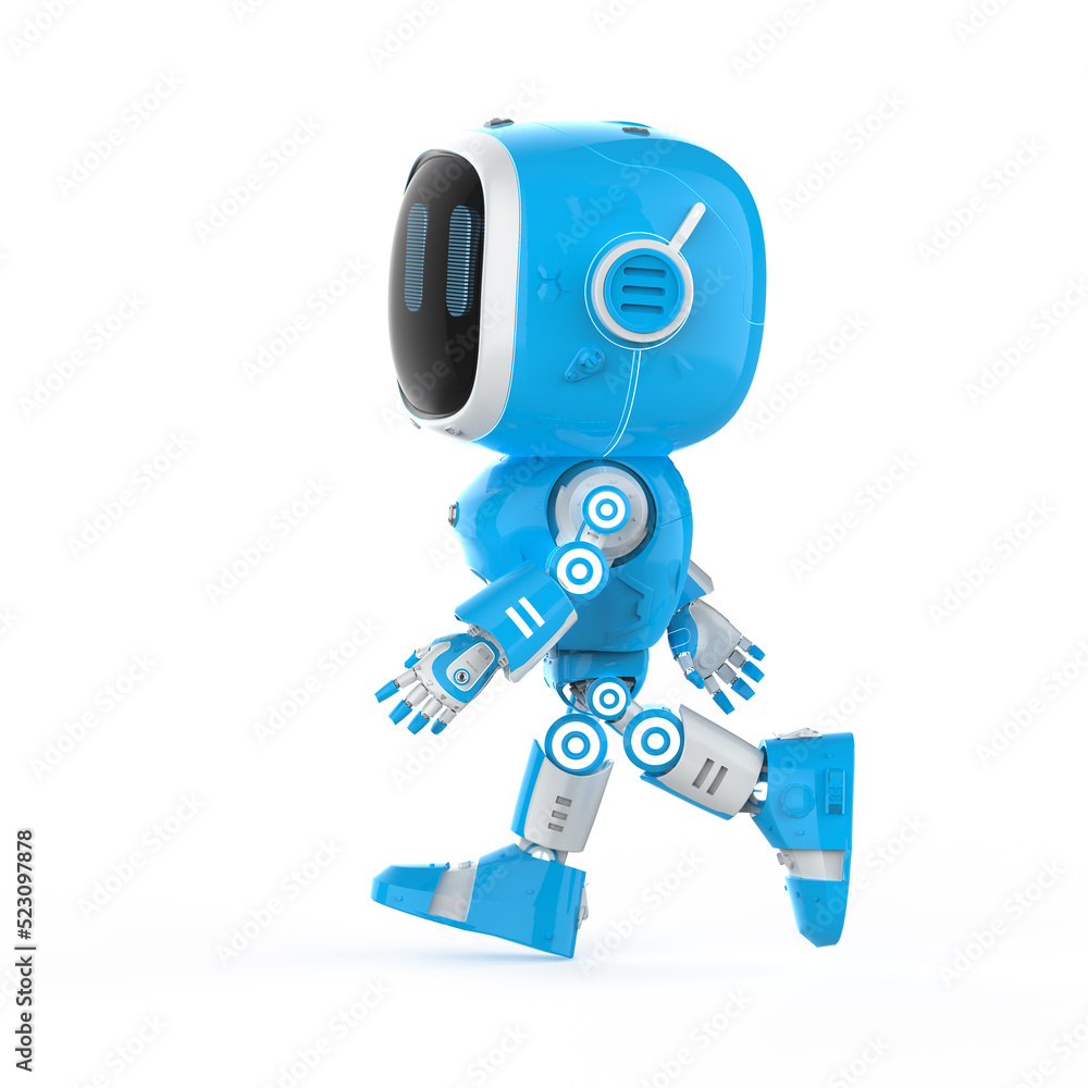 3d rendering cute and small artificial intelligence assistant robot ...