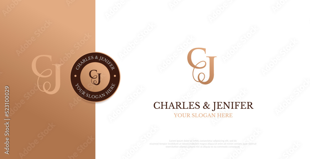 Initial CJ Logo Design Vector Stock Vector | Adobe Stock