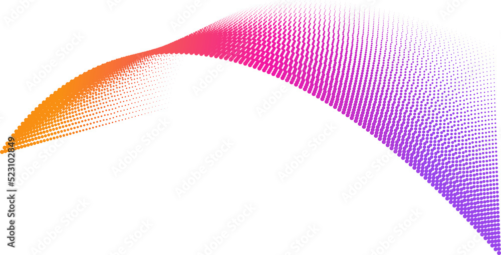 Abstract halftone dots background with dynamic waves, isolated Clipping ...