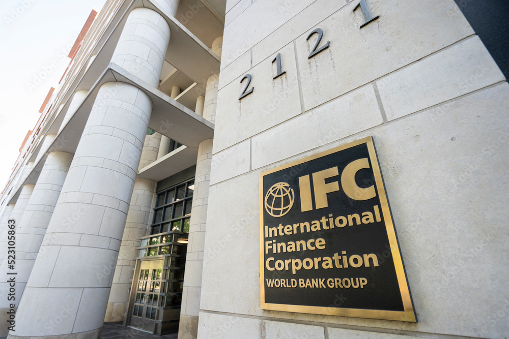 Washington, DC, USA - June 25, 2022: The entrance to the IFC ...
