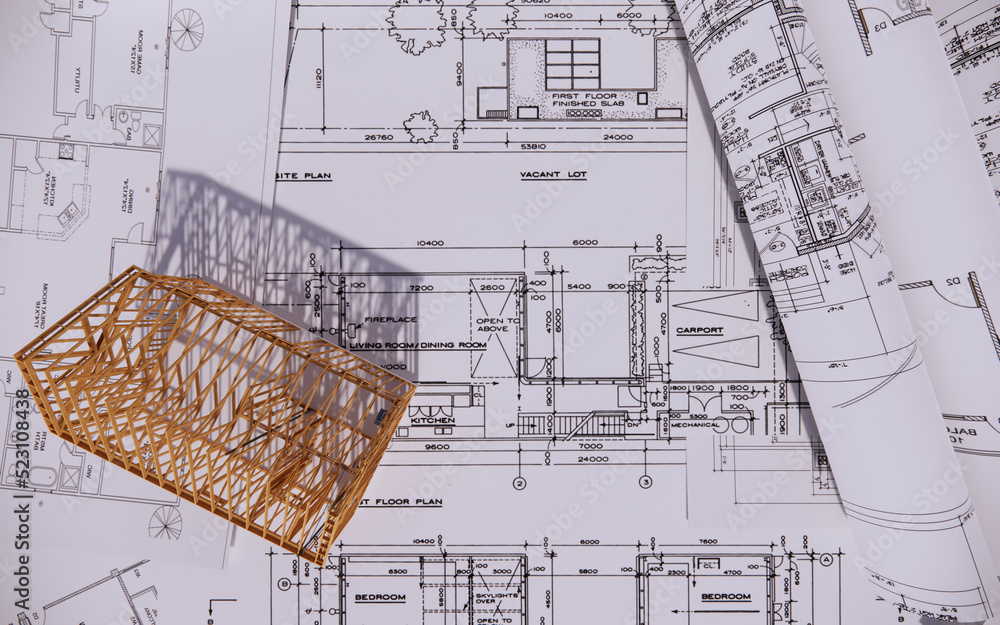 Architecture Background Design Working Drawing on Paper Stock Photo ...