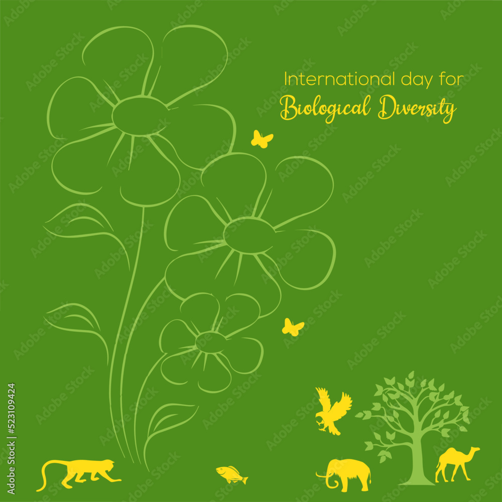 International day for biological diversity poster design Stock Vector ...