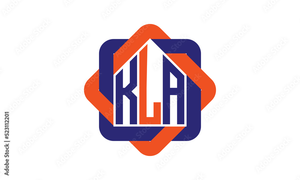 KLA three letter real estate logo with home icon logo design vector ...